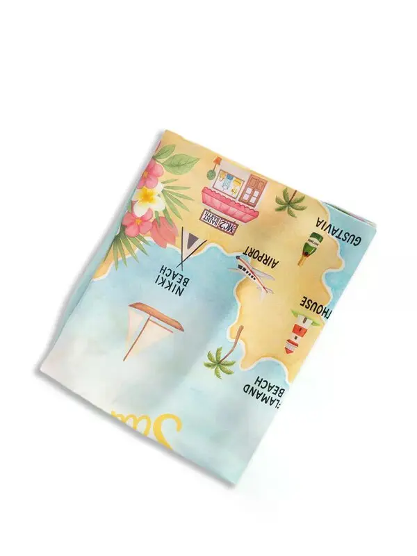MC2 SAINT BARTH Map-print Scarf - Blue
