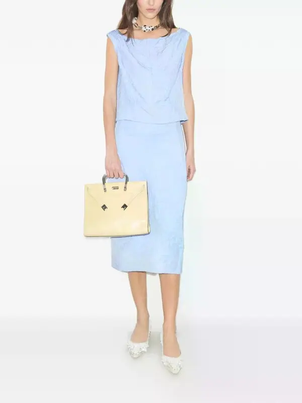 Tory Burch Sleeveless Crinkled Viscose Top