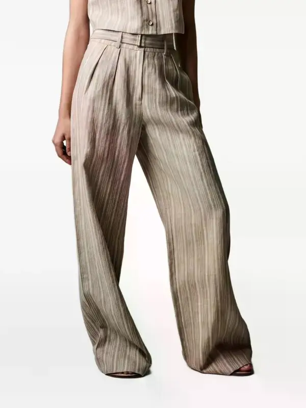 HEVRON Striped Pleated Trousers