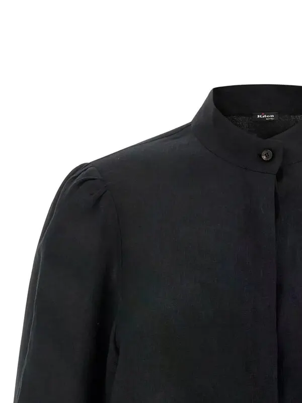 Kiton Linen Fringed Puff-sleeve Shirt