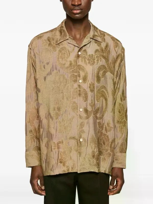 CMMN SWDN Ario Floral-jacquard Shirt
