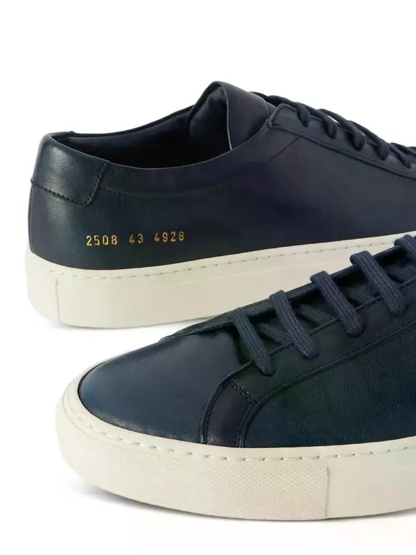 COMMON PROJECTS Serial Stamp Leather Sneakers - Blue