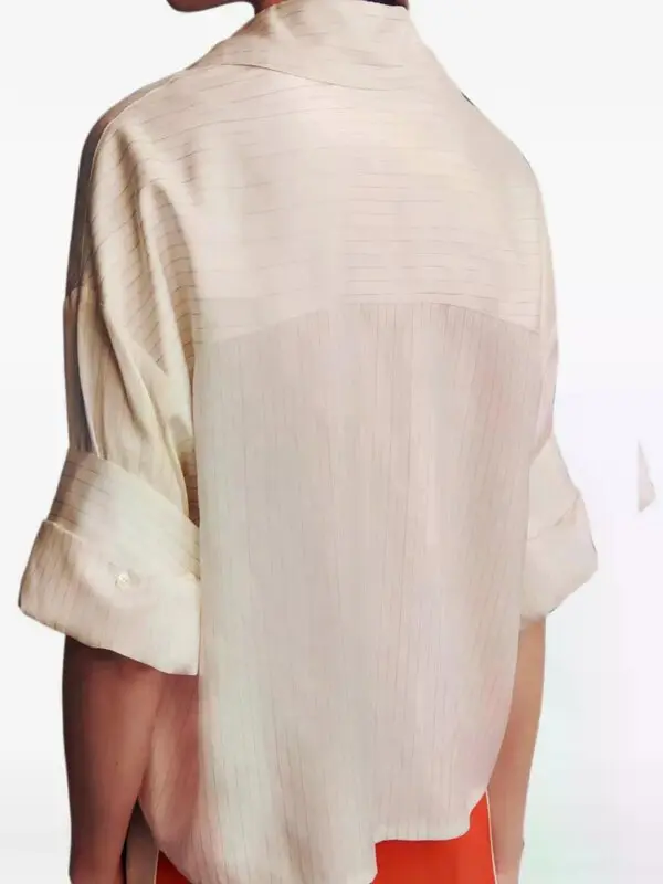 TWP Striped Cropped Shirt