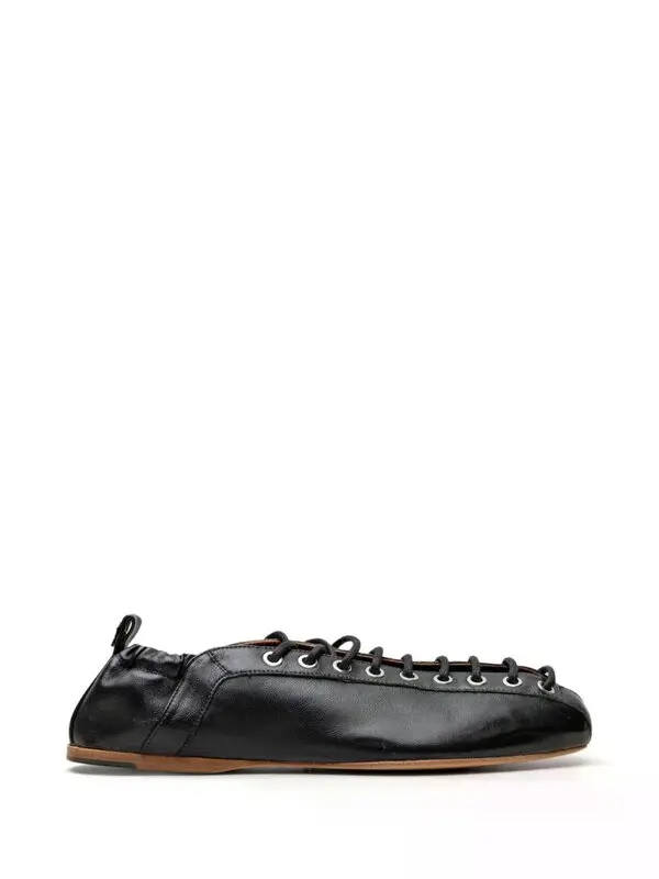 CHUCKIES Leather Ballet Flats - Black
