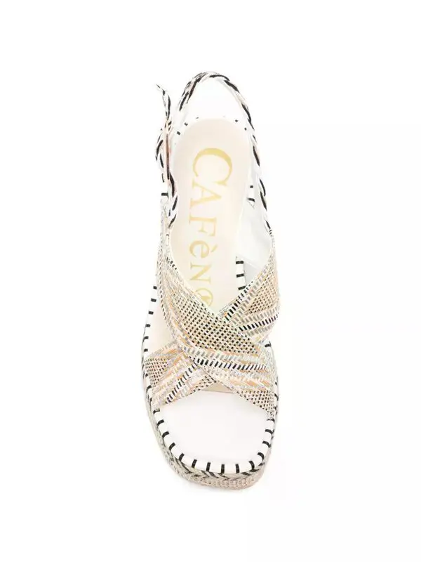 CAFÈNOIR Woven Crossover Espadrilles