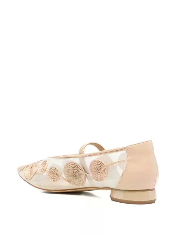 CAFÈNOIR Ballet Flats With Spiral Embroidery