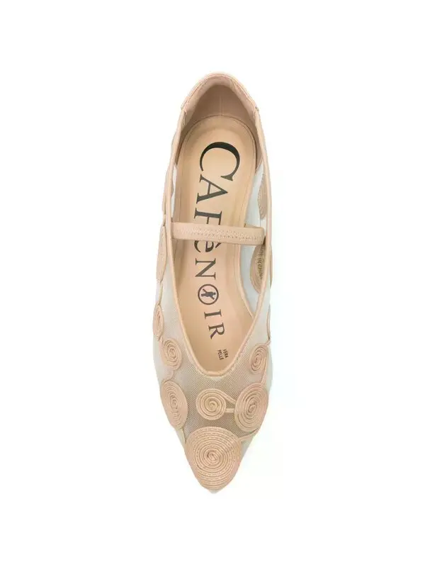 CAFÈNOIR Ballet Flats With Spiral Embroidery