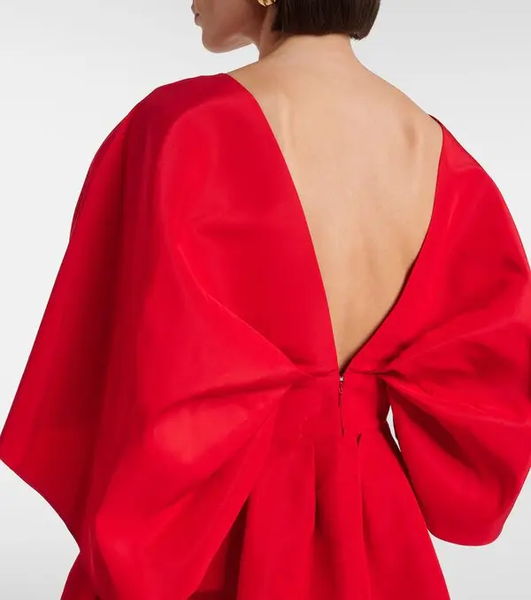 Carolina Herrera Gathered Silk Mini Dress