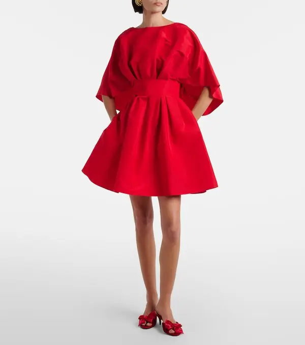 Carolina Herrera Gathered Silk Mini Dress