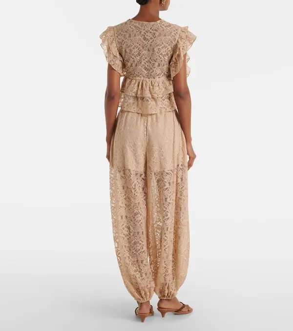 ADRIANA DEGREAS Lace Balloon Pants