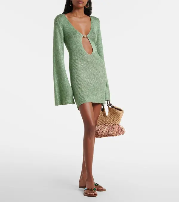 BANANHOT Rey Sequin Knitted Mini Dress
