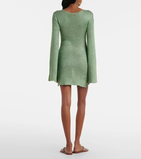 BANANHOT Rey Sequin Knitted Mini Dress
