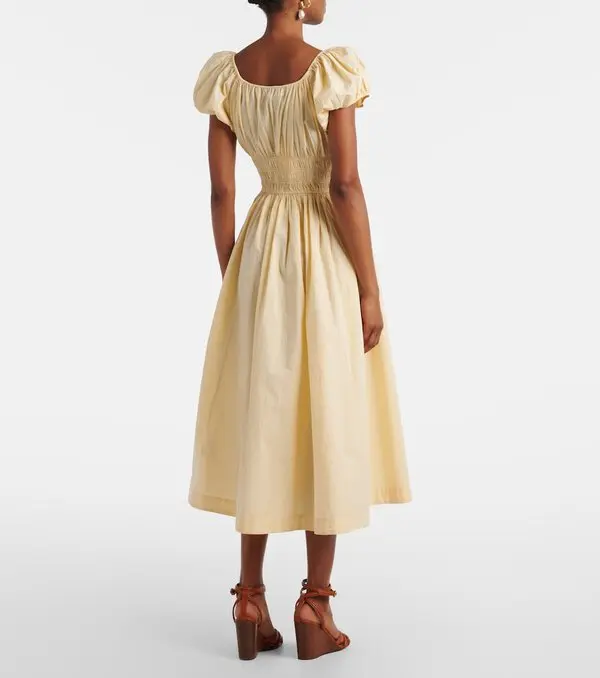DÔEN Quinn Cotton Poplin Midi Dress - Beige