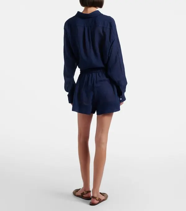 Polo Ralph Lauren Cotton And Linen Shorts - Blue