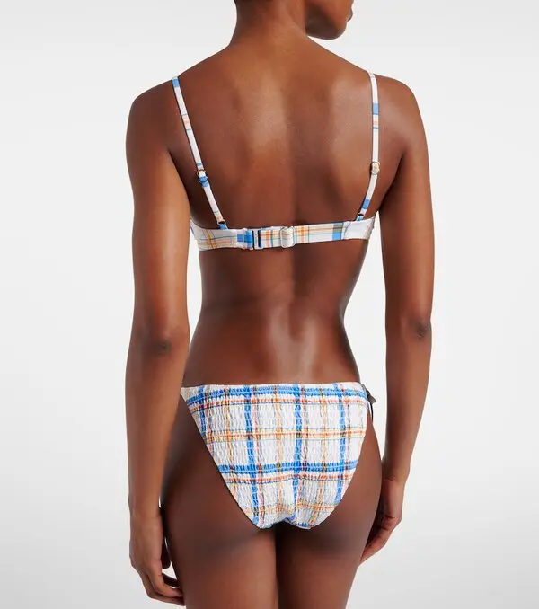 Polo Ralph Lauren Checked Bikini Top - White