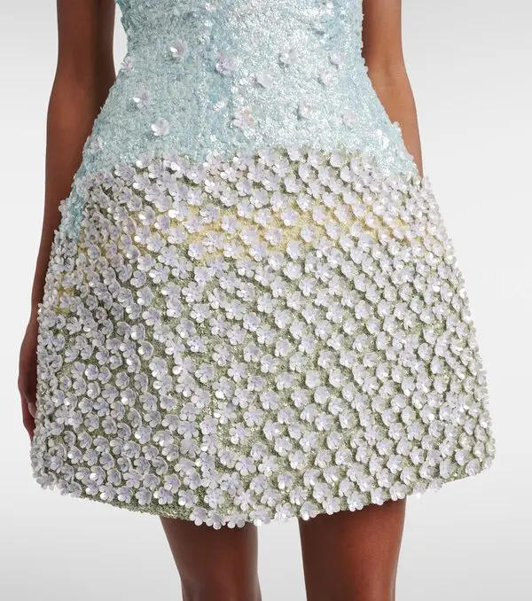 LA FUORI Floral Sequined Mini Dress