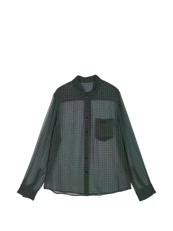 JNBY Plaid Silk Blouse