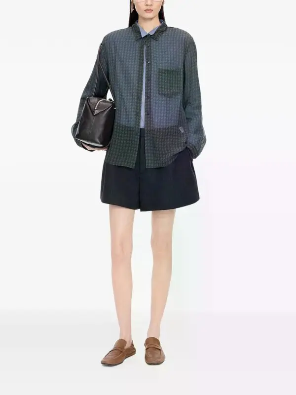 JNBY Plaid Silk Blouse