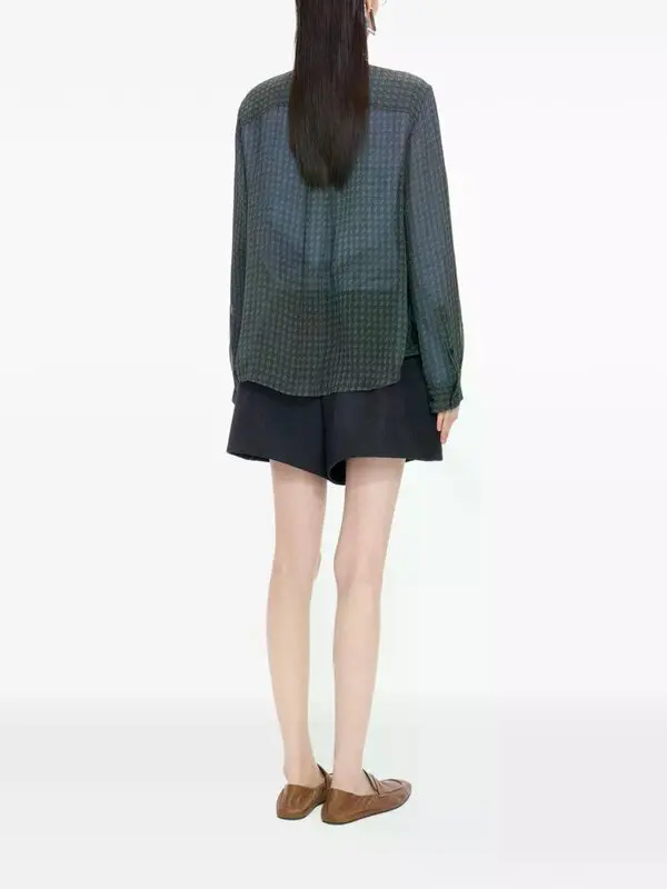 JNBY Plaid Silk Blouse