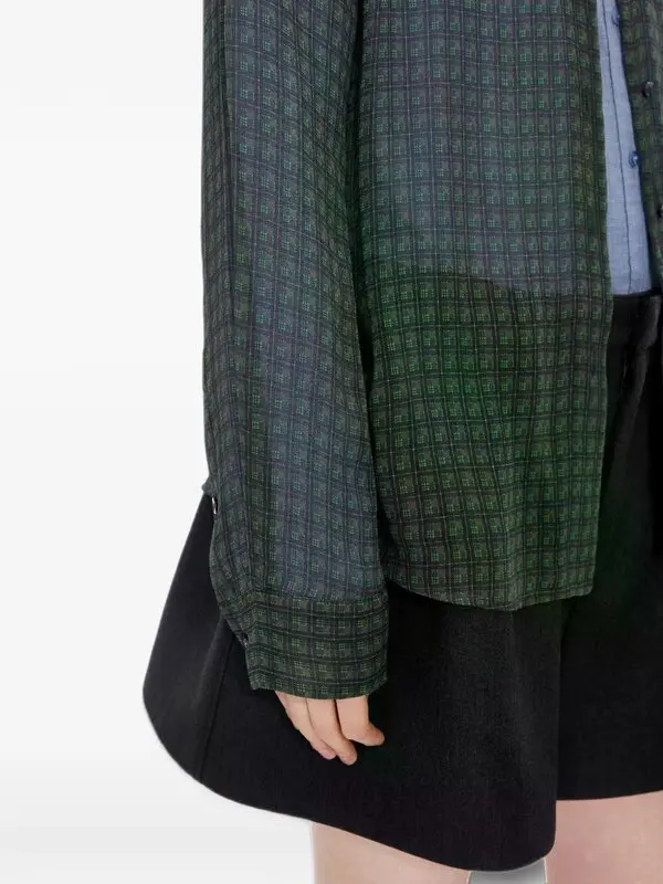 JNBY Plaid Silk Blouse