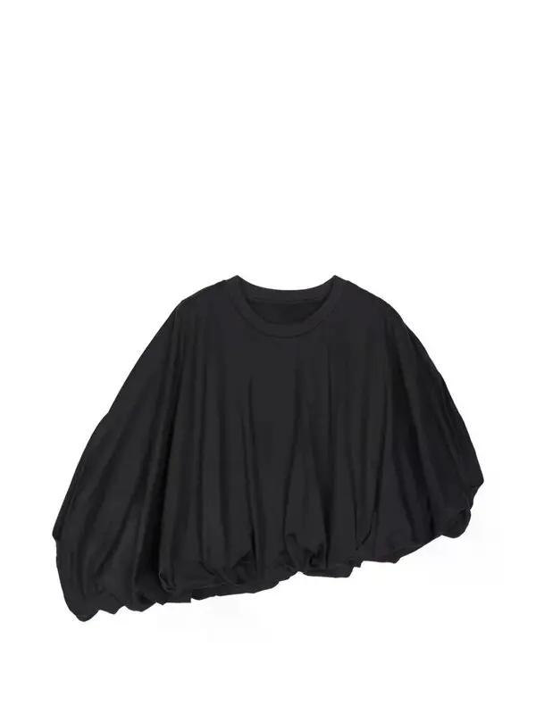 JNBY Asymmetrical Hem Cropped Top - Black