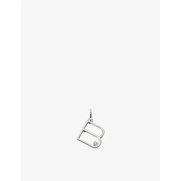 Monica Vinader Sterling And Lab-grown Diamond 'b' Initial Pendant - Silver