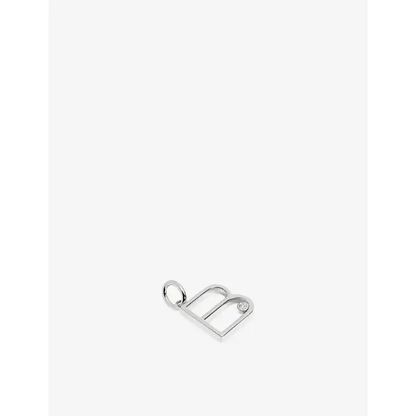 Monica Vinader Sterling And Lab-grown Diamond 'b' Initial Pendant - Silver