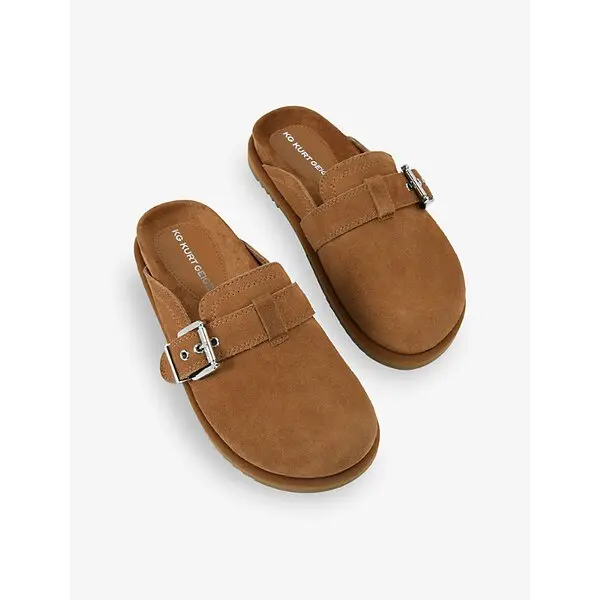 Kurt Geiger Buckled Backless Suede Loafers