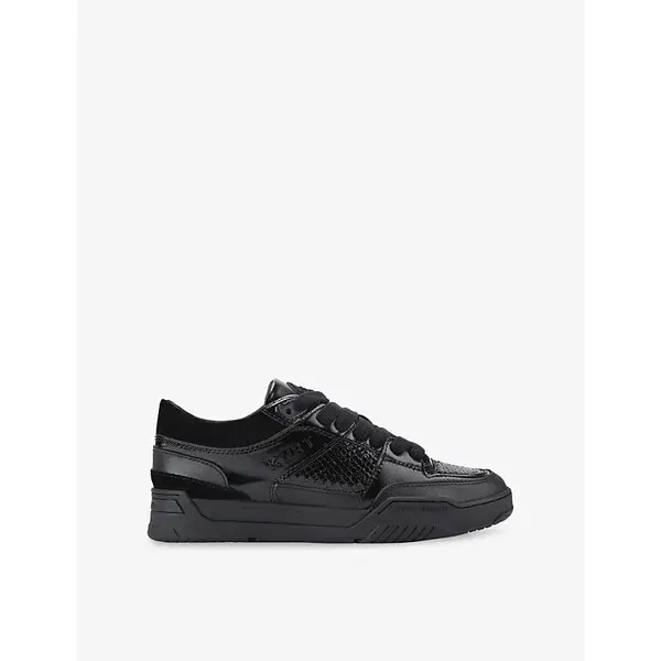 Kurt Geiger Hatton Leather Trainers - Black/comb