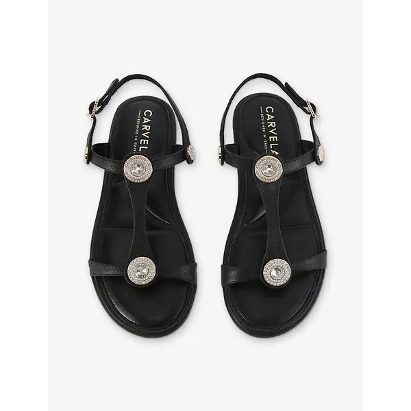 Carvela Amalia Wide-fit Leather Slingback Sandals - Black