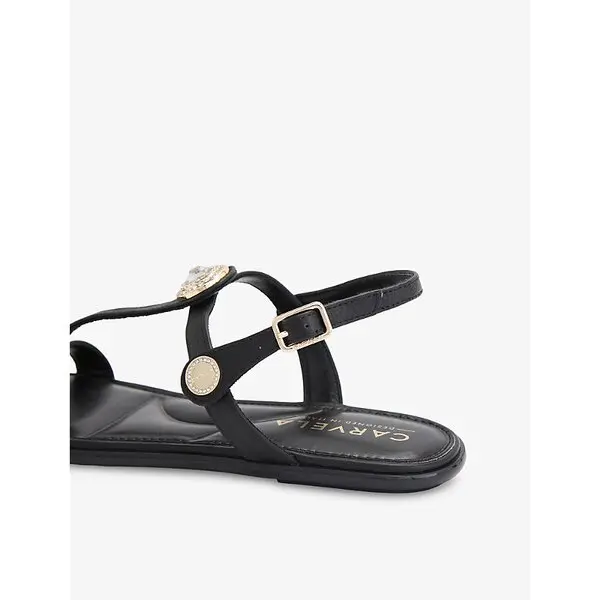 Carvela Amalia Wide-fit Leather Slingback Sandals - Black