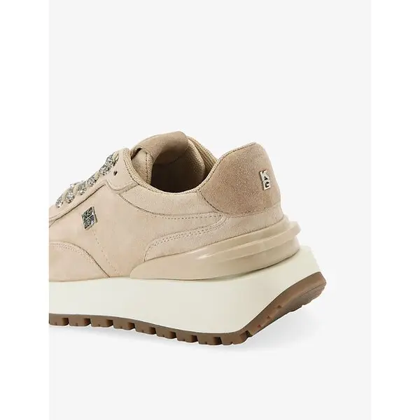 Kurt Geiger Louisa 2 Faux-leather Trainers With Embellishment