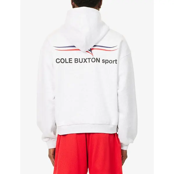 COLE BUXTON Sport Zipped Cotton-jersey Hoodie - Light Grey Marl