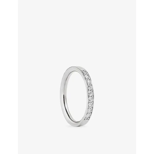 Monica Vinader Essential Sterling And Diamond Band Ring