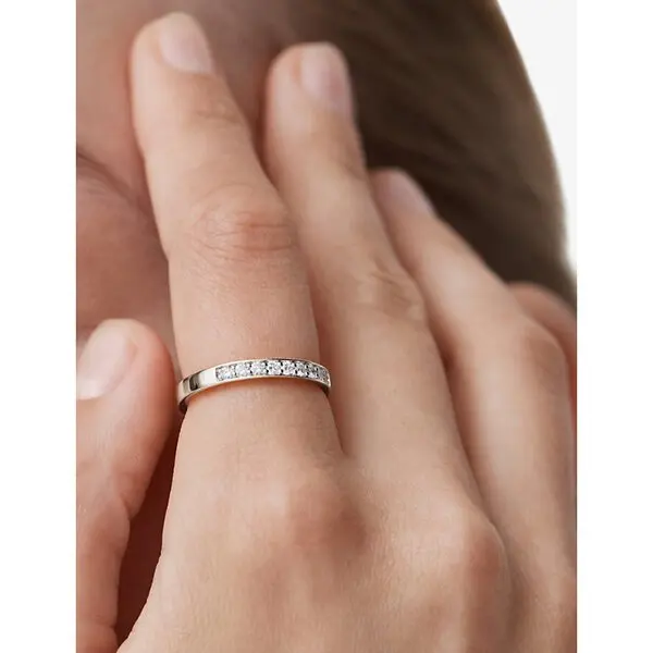 Monica Vinader Essential Sterling And Diamond Band Ring
