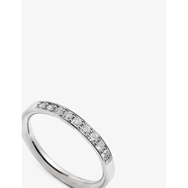 Monica Vinader Essential Sterling And Diamond Band Ring