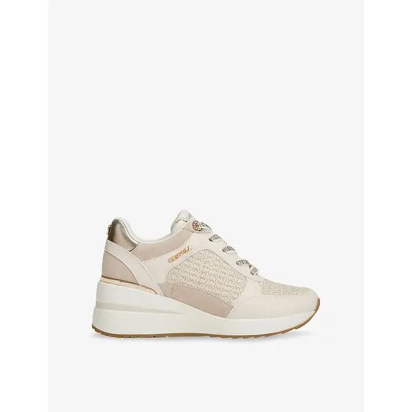 Carvela Divina Woven Lace-up Trainers - Bone/comb