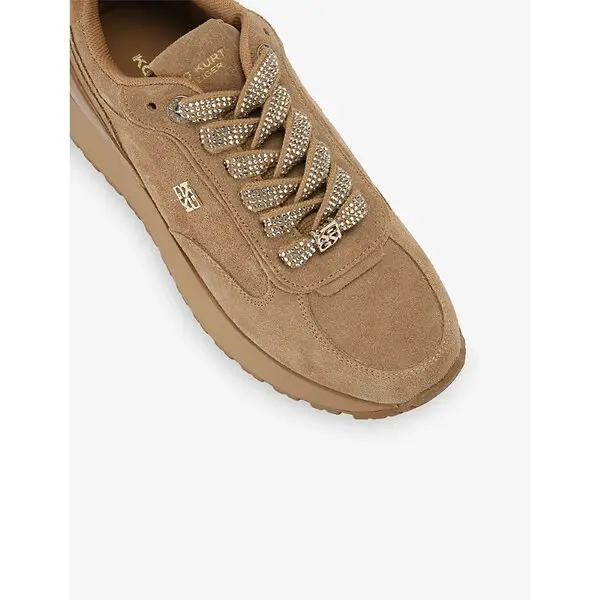 Kurt Geiger Louisa Faux-leather Embellished Trainers