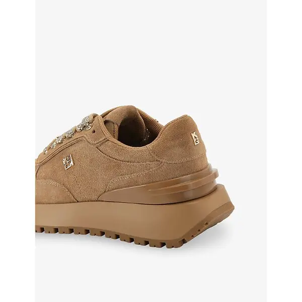 Kurt Geiger Louisa Faux-leather Embellished Trainers