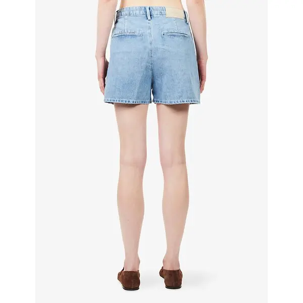 7 For All Mankind High-rise Cotton-linen Blend Shorts