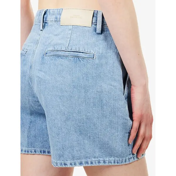 7 For All Mankind High-rise Cotton-linen Blend Shorts