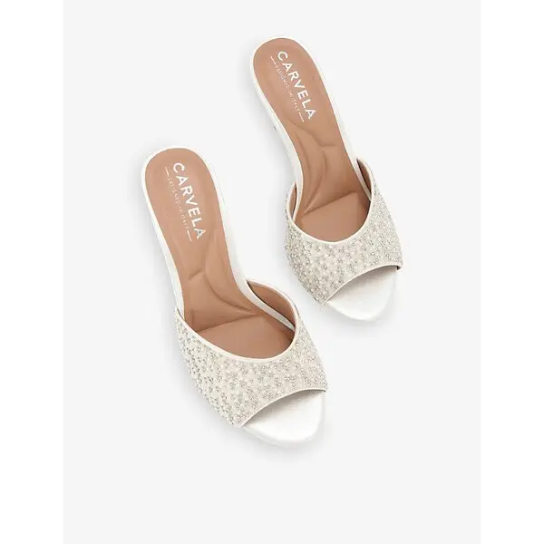 Carvela Silvia Embellished Woven Stiletto Mules
