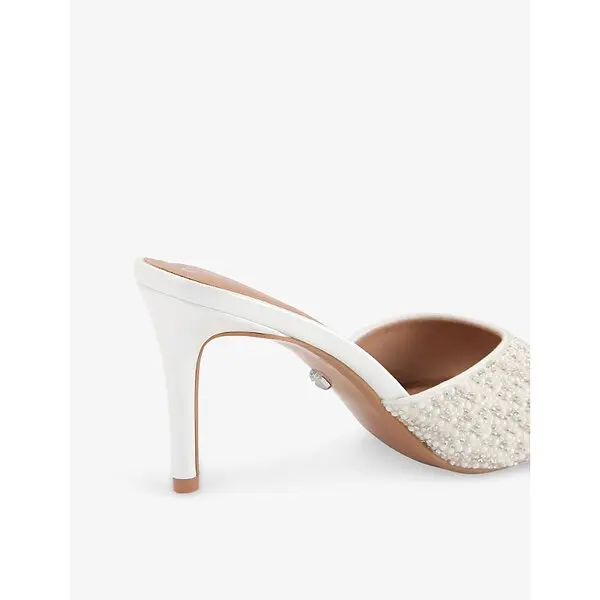 Carvela Silvia Embellished Woven Stiletto Mules