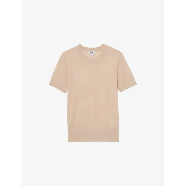 REISS Livy Silk And Linen-blend Top - Neutral