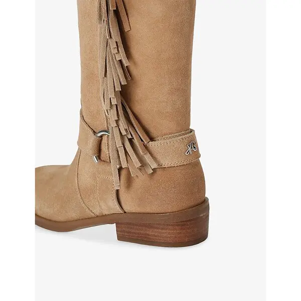 Kurt Geiger Suede Calf Boots With Fringe Detail