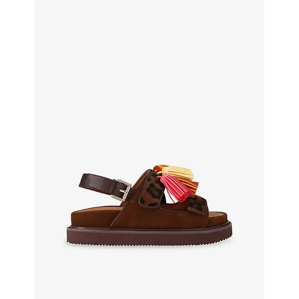 Kurt Geiger Rita Tassel Leather Sandals - Brown/oth