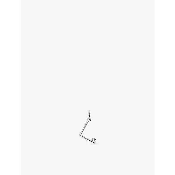 Monica Vinader Sterling And Lab-grown Diamond Initial Pendant Charm - Silver