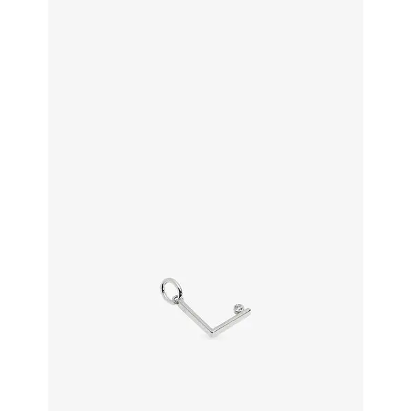Monica Vinader Sterling And Lab-grown Diamond Initial Pendant Charm - Silver
