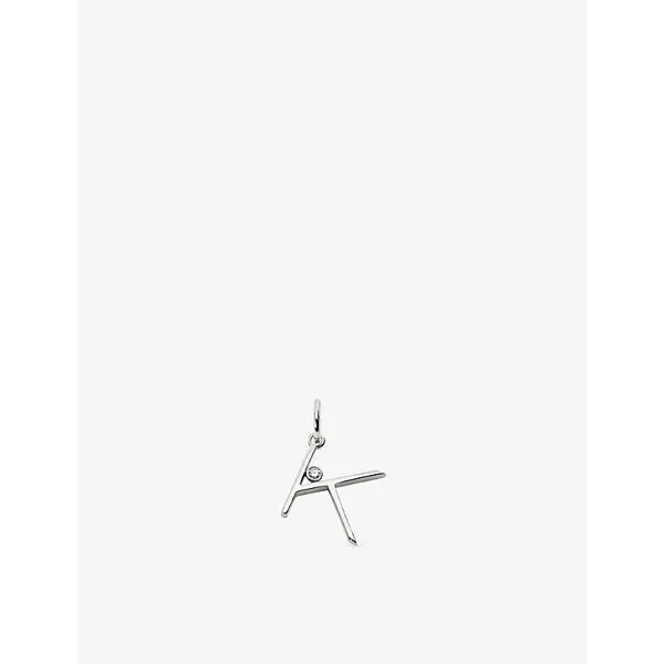 Monica Vinader Sterling & Lab-grown Diamond Initial 'k' Pendant Charm - Silver