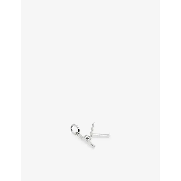 Monica Vinader Sterling & Lab-grown Diamond Initial 'k' Pendant Charm - Silver